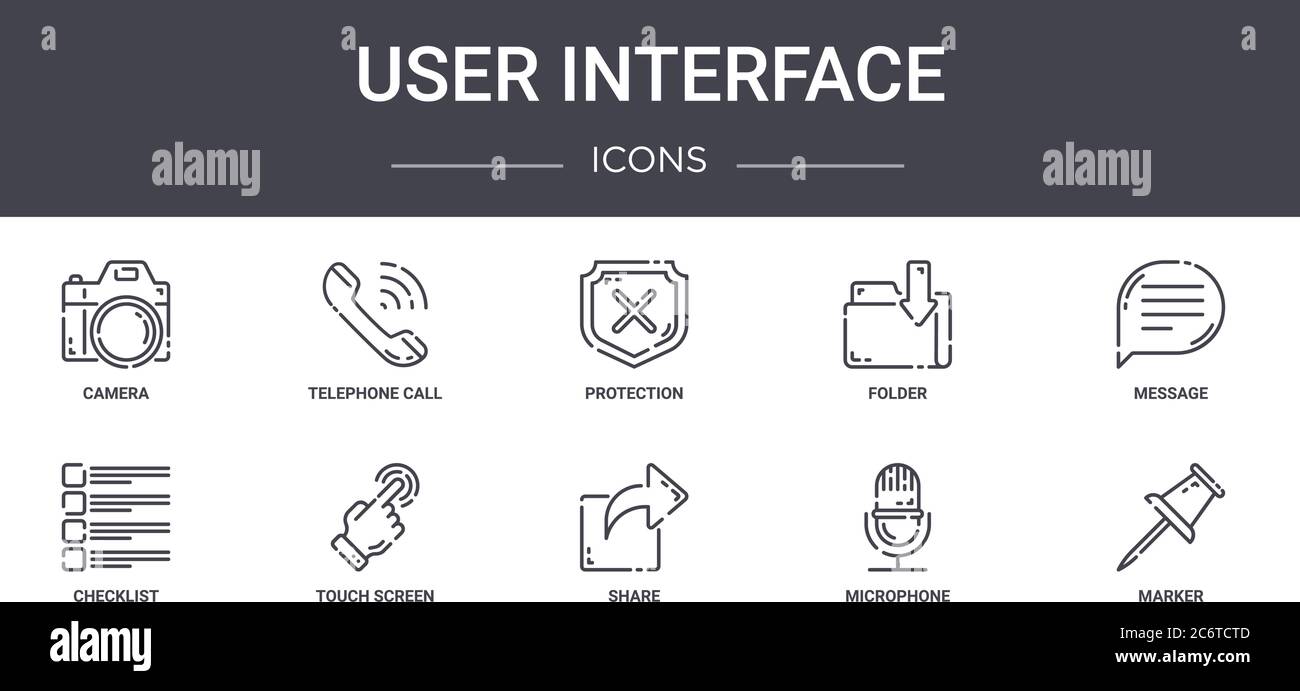 user interface concept line icons set. contains icons usable for web ...