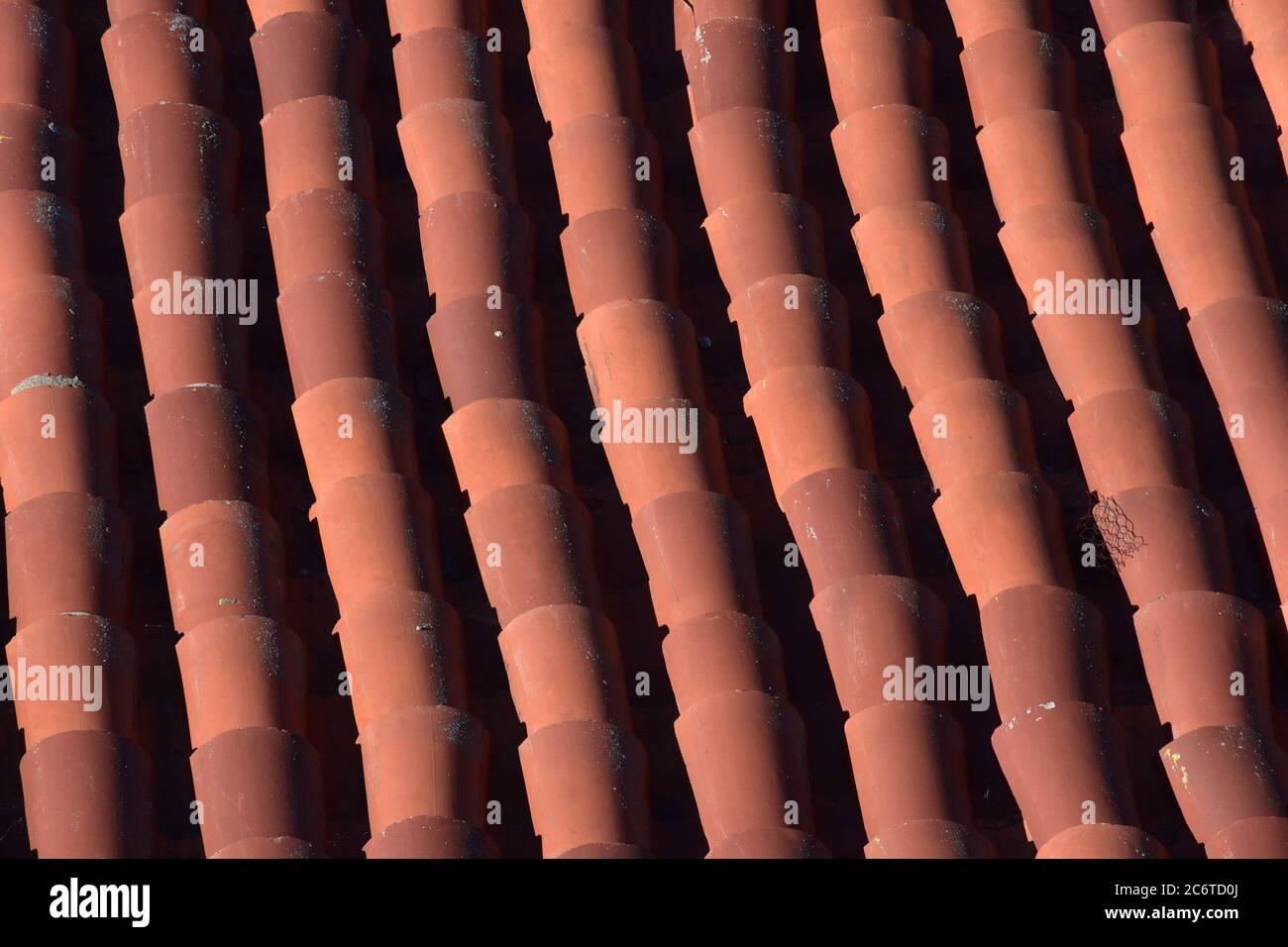 In Santa Barbara roofing with Spanish red tile clay roofing Stock Photo ...