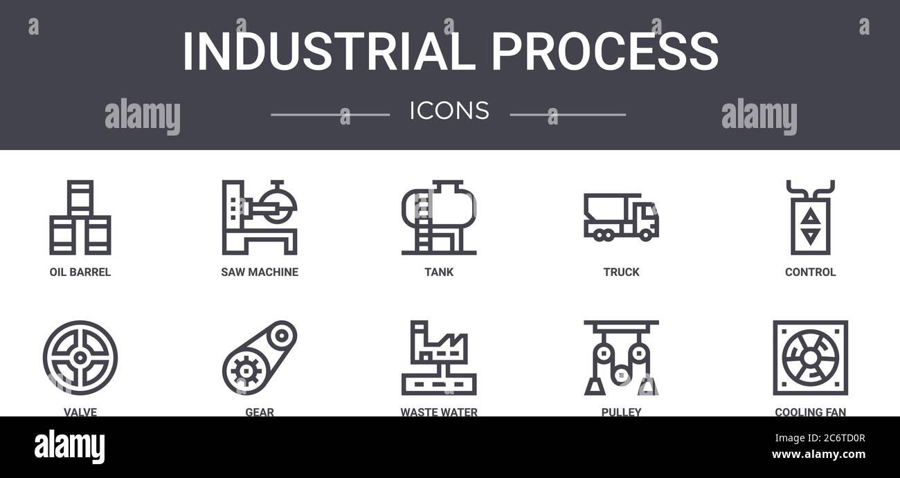 industrial process concept line icons set. contains icons usable for ...