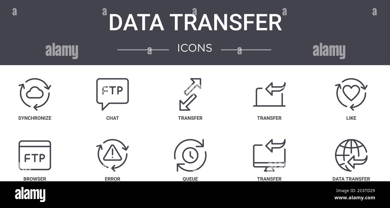 data transfer concept line icons set. contains icons usable for web ...