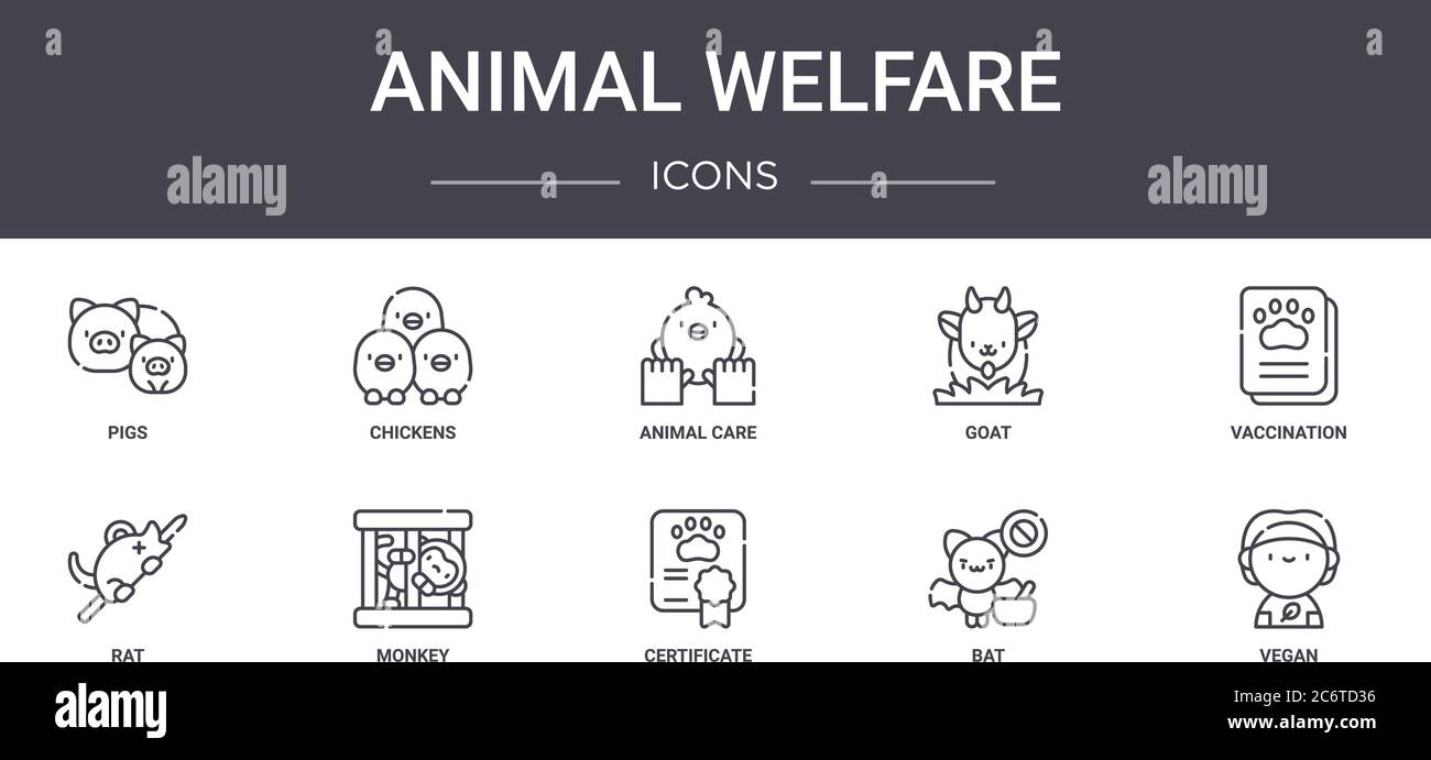 animal welfare concept line icons set. contains icons usable for web ...