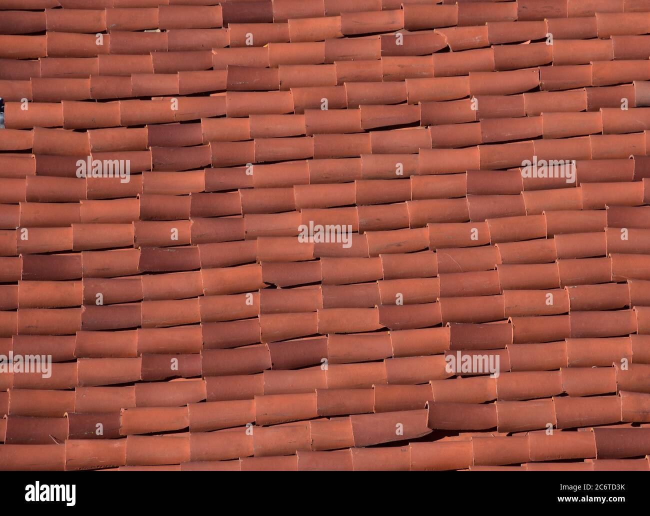 Ceramic red tile clay roof tiles known as Spanish style in Santa ...