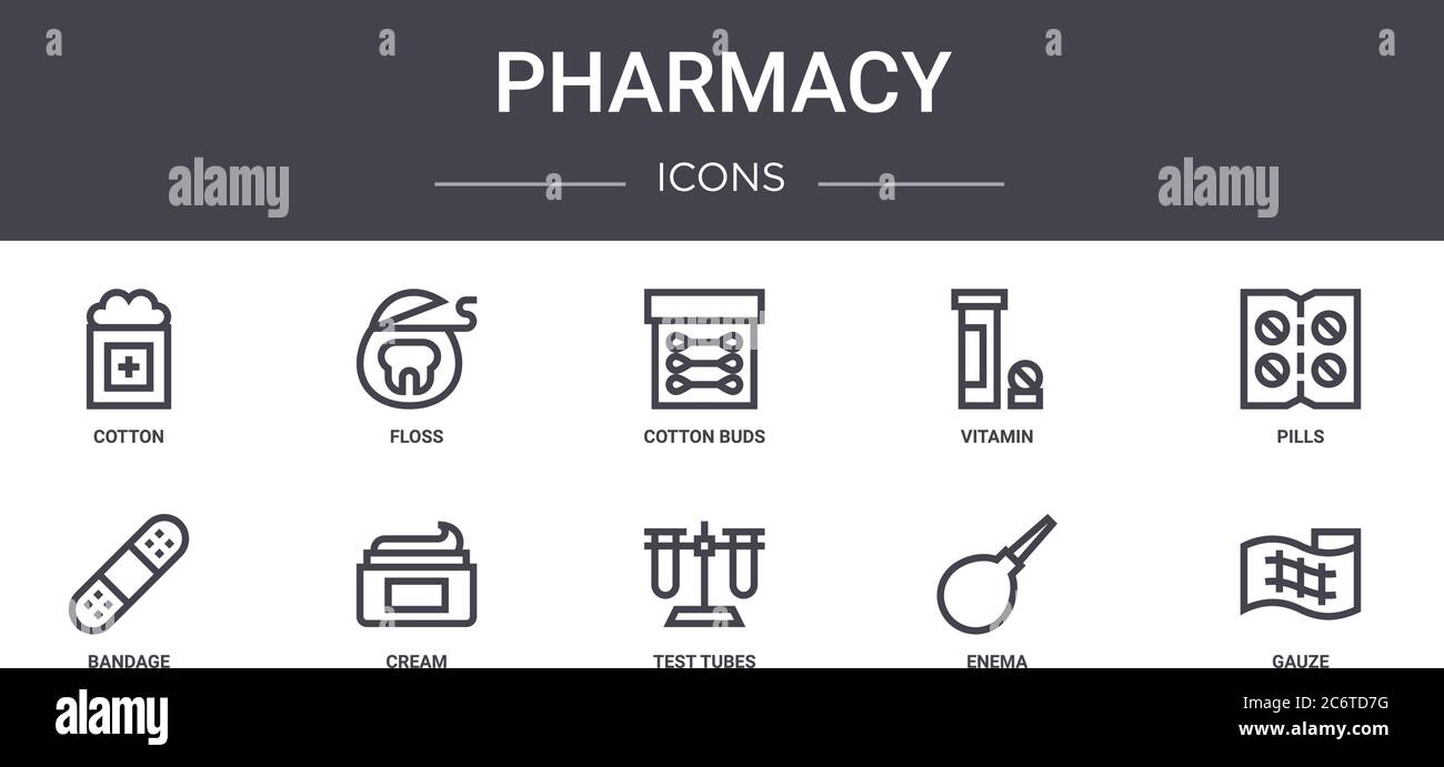 pharmacy concept line icons set. contains icons usable for web, logo ...