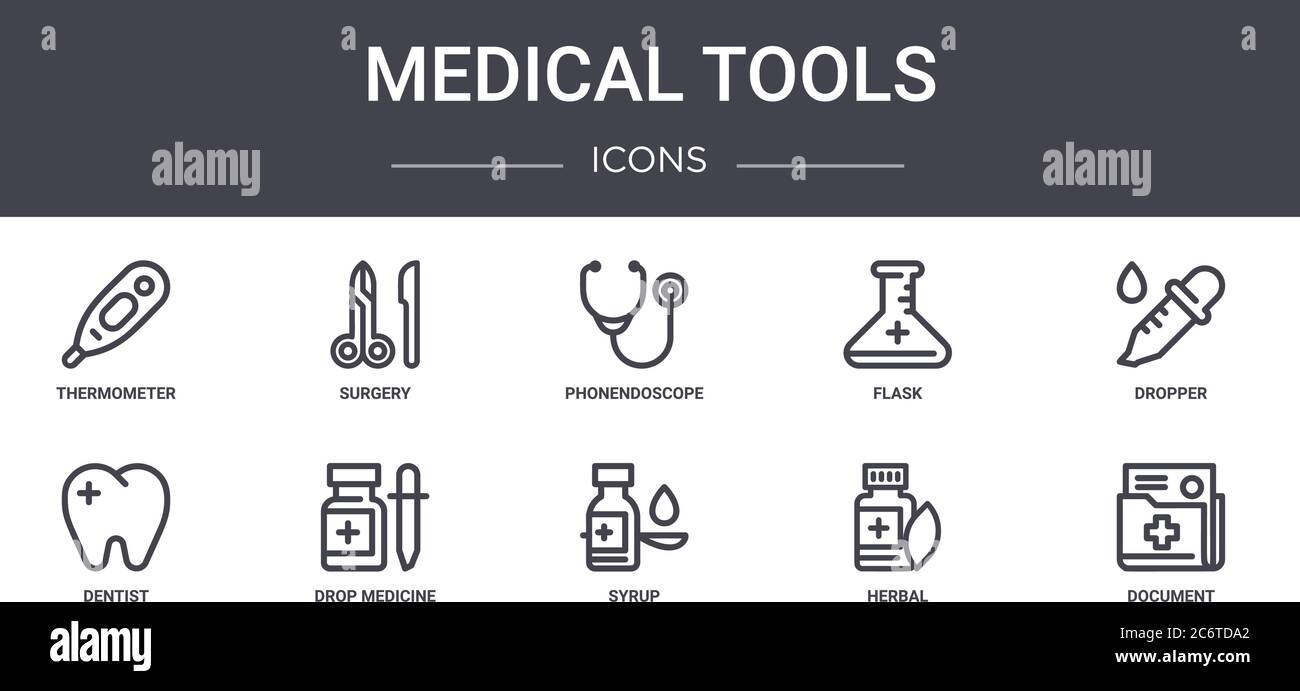 medical tools concept line icons set. contains icons usable for web ...