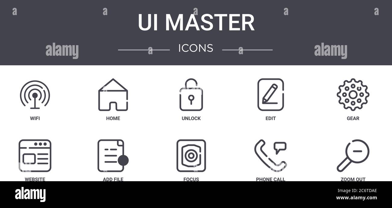 ui master concept line icons set. contains icons usable for web, logo ...