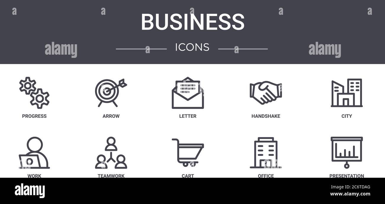 business concept line icons set. contains icons usable for web, logo ...