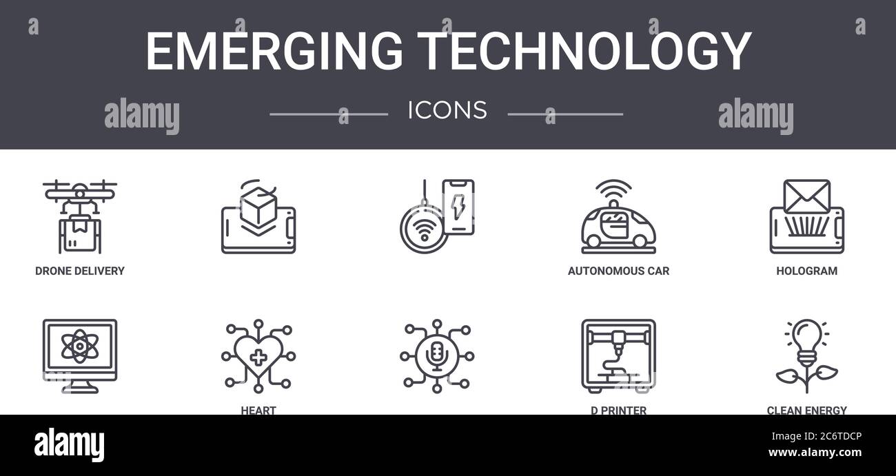 emerging technology concept line icons set. contains icons usable for ...