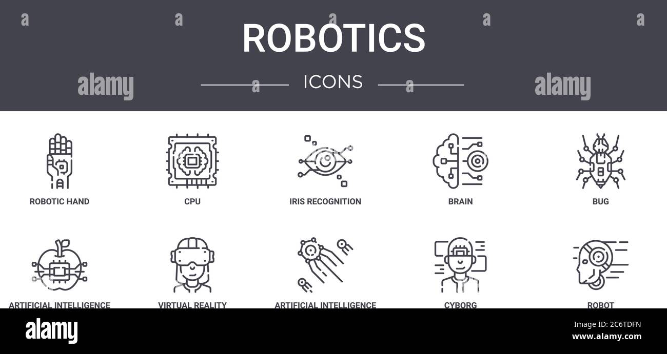 robotics concept line icons set. contains icons usable for web, logo ...