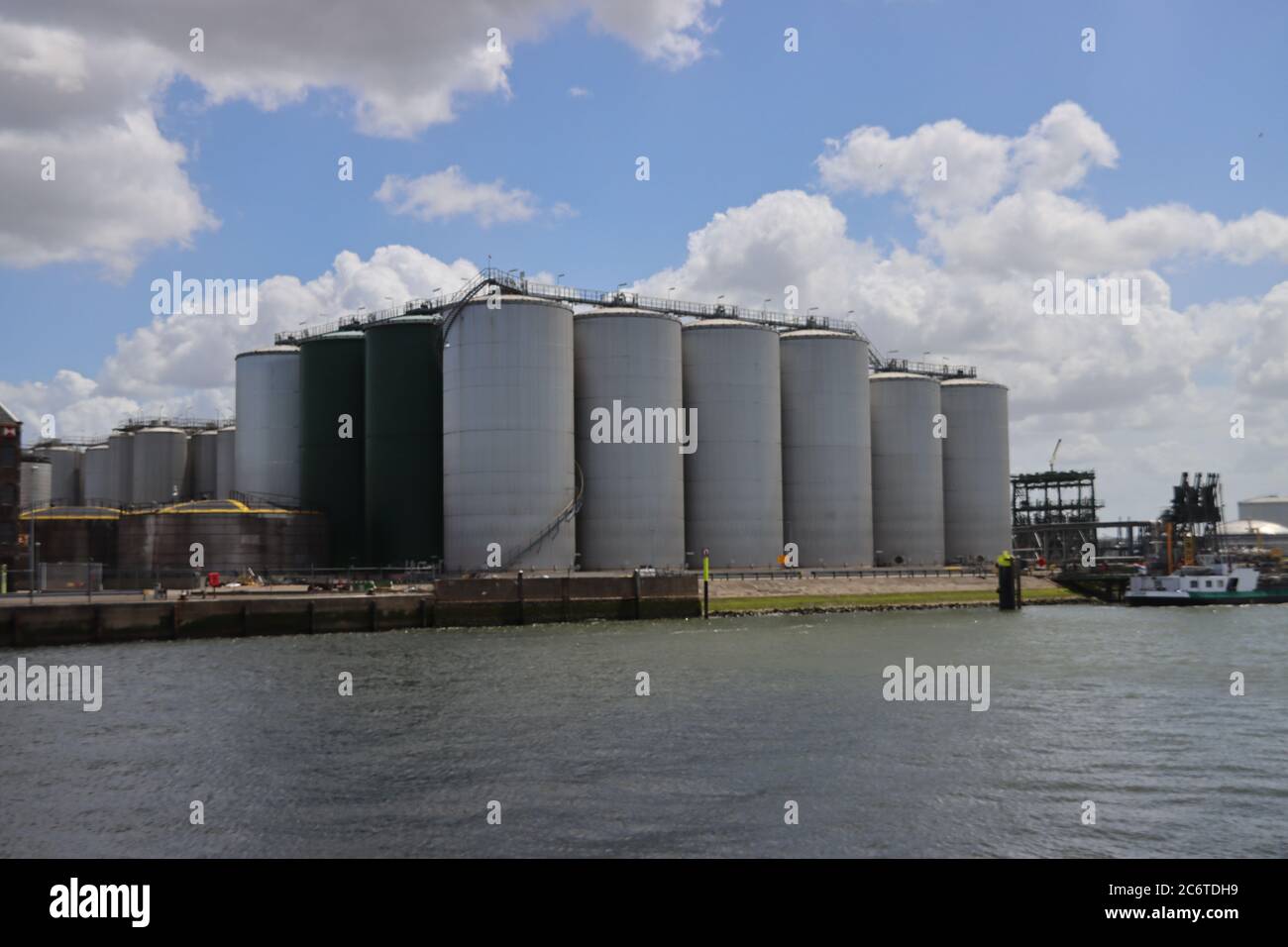 Storage tanks at the queen wilhelminahaven port of Vlaardingen for ...
