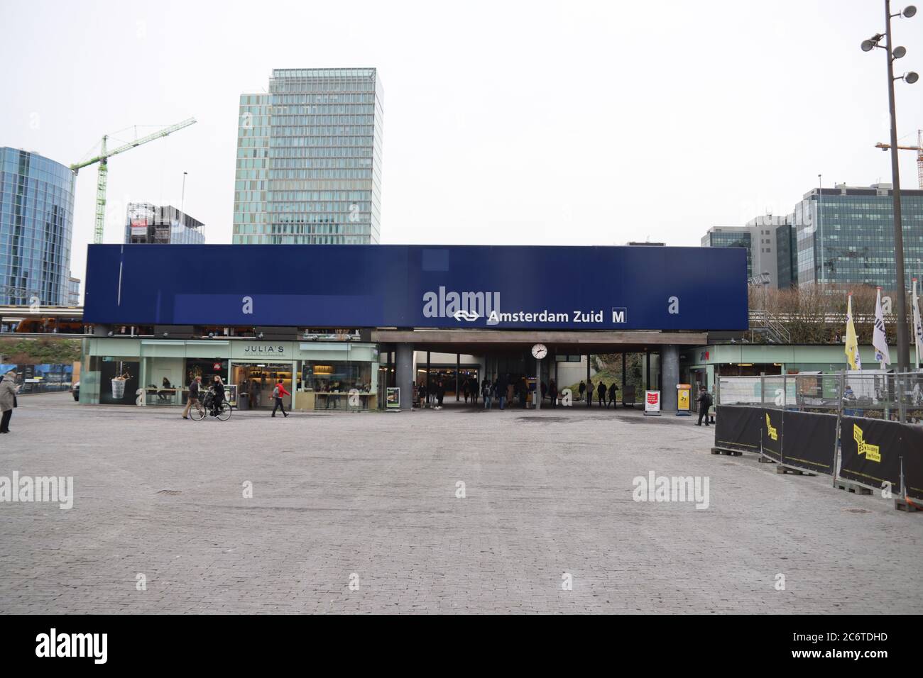 Signs for train and metro on the subway and railroad station Amsterdam ...