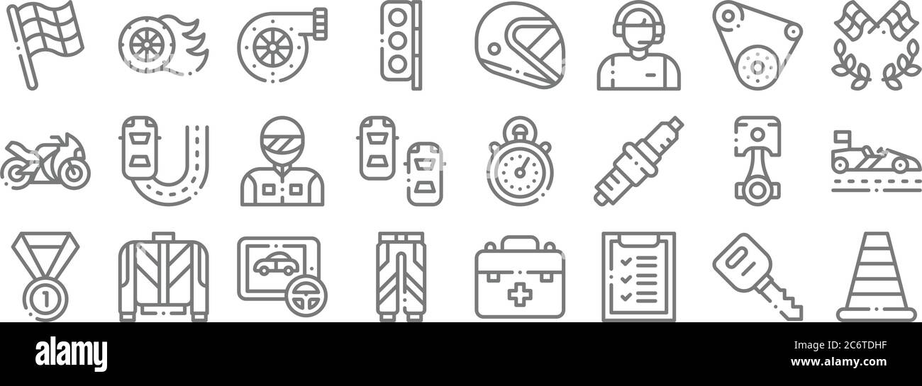 autoracing line icons. linear set. quality vector line set such as ...