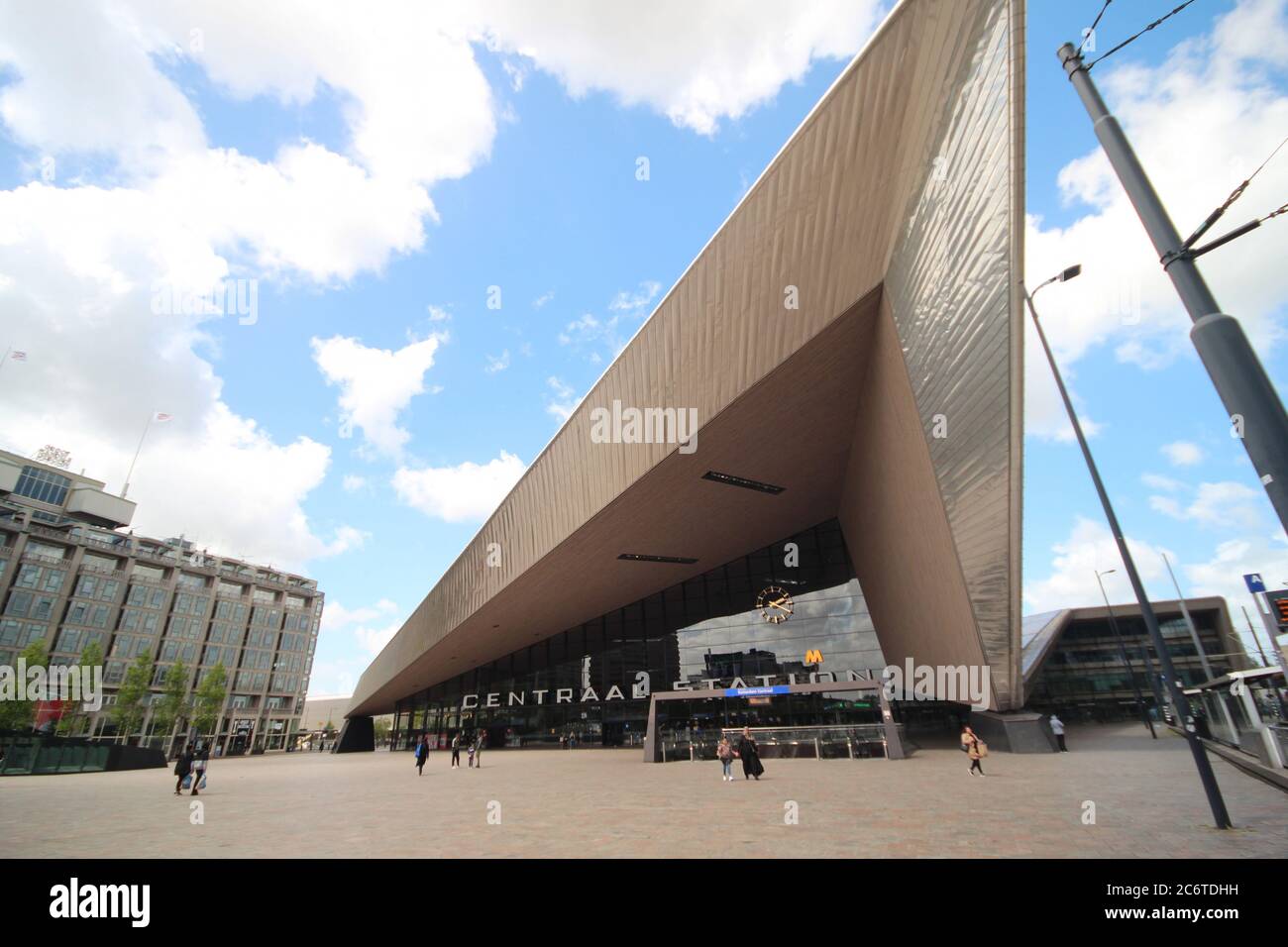 Main building of the Rotterdam Centraal international train station ...