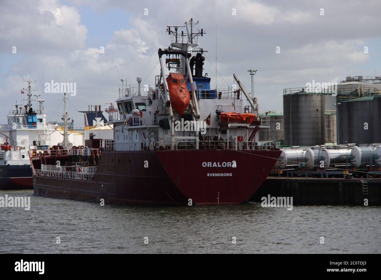 Oil Tanker oralora in the queen wilhelminahaven port of Vlaardingen ...