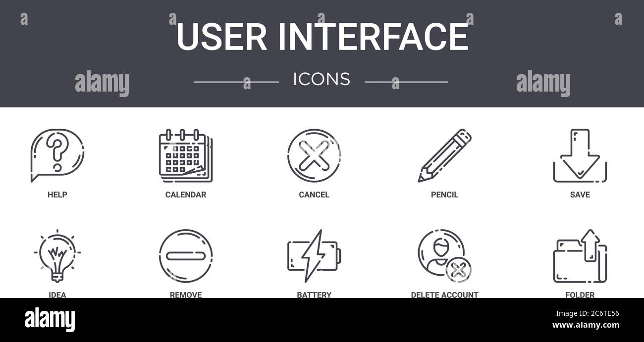 user interface concept line icons set. contains icons usable for web, logo, ui/ux such as ...