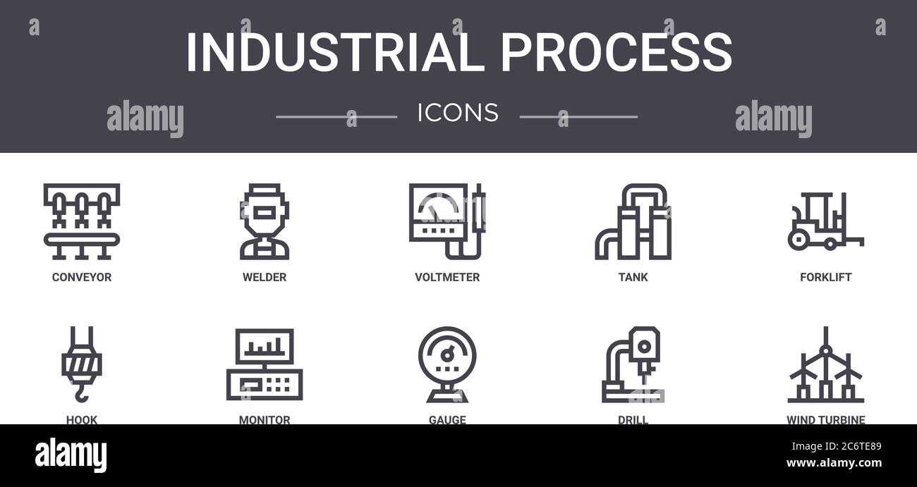 industrial process concept line icons set. contains icons usable for ...
