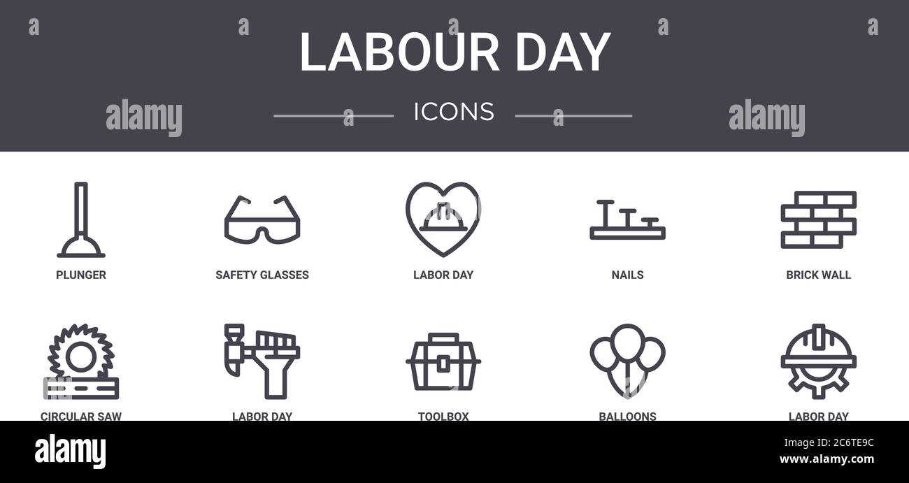 labour day concept line icons set. contains icons usable for web, logo ...