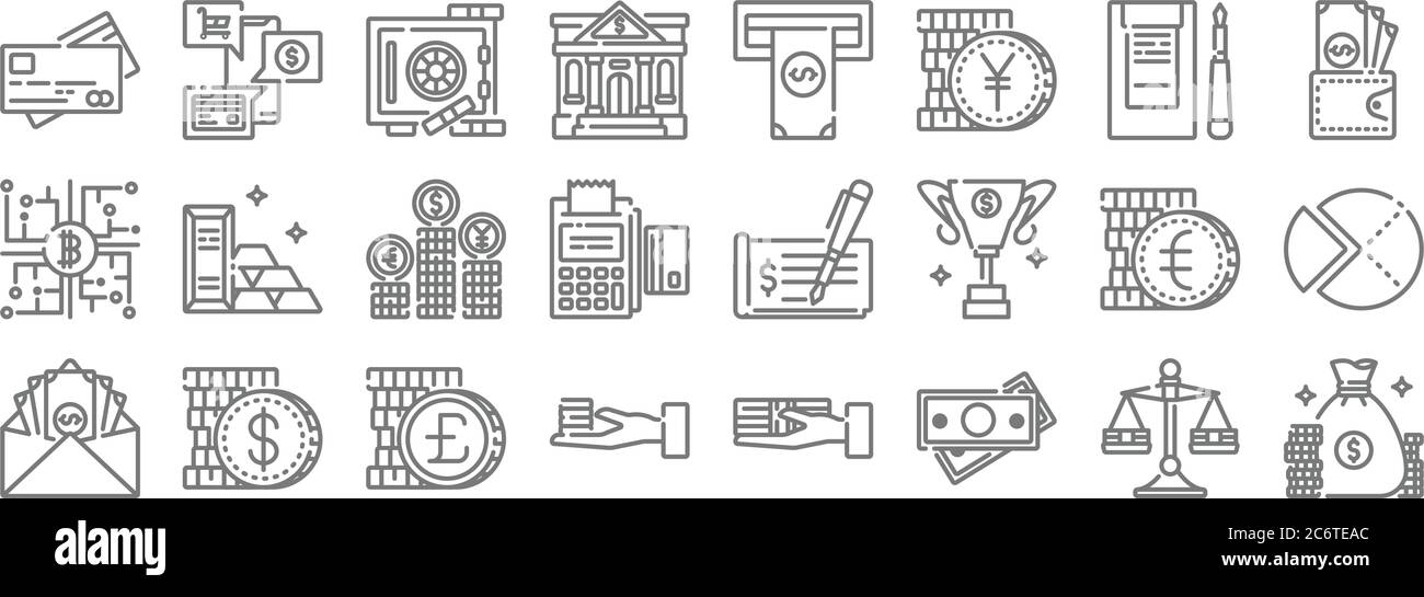banking and money line icons. linear set. quality vector line set such ...