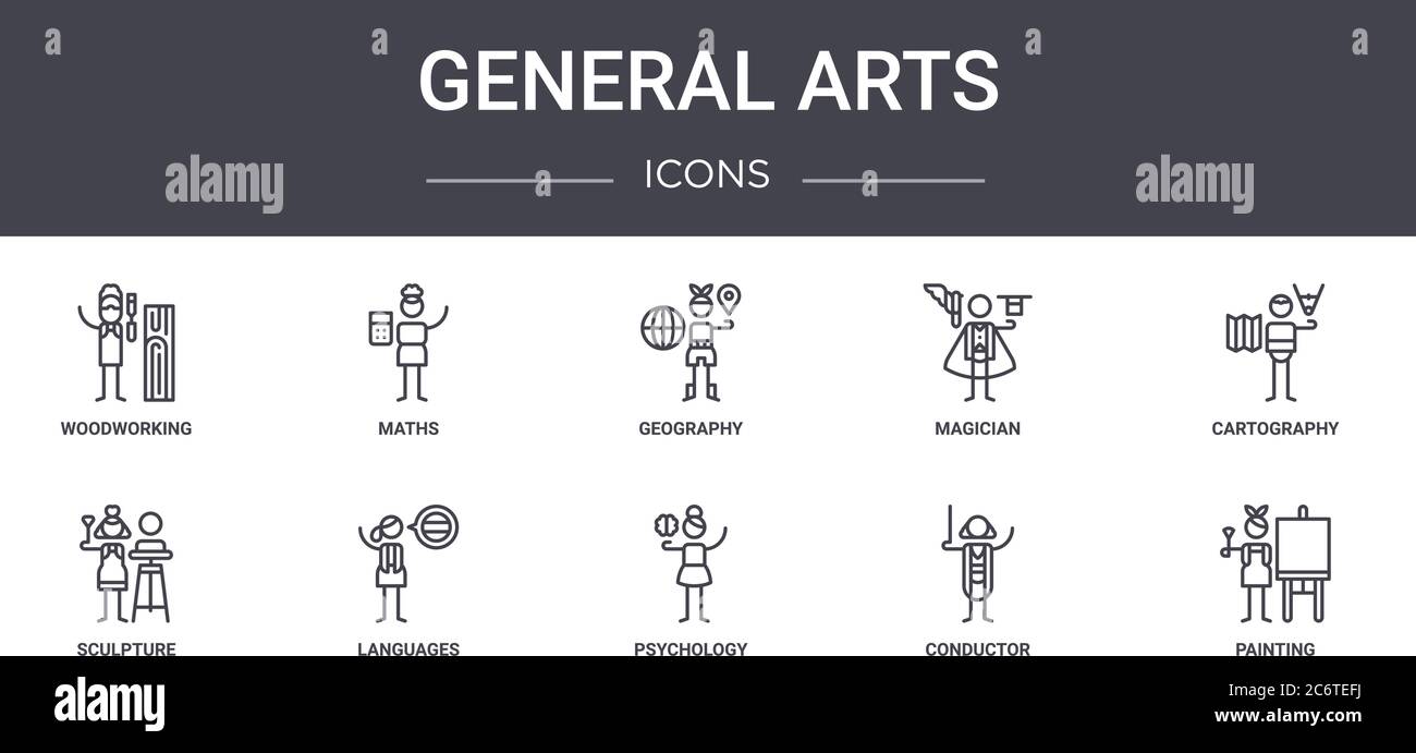 general arts concept line icons set. contains icons usable for web ...