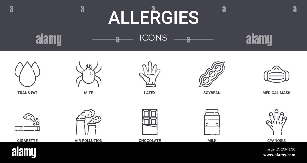 allergies concept line icons set. contains icons usable for web, logo ...