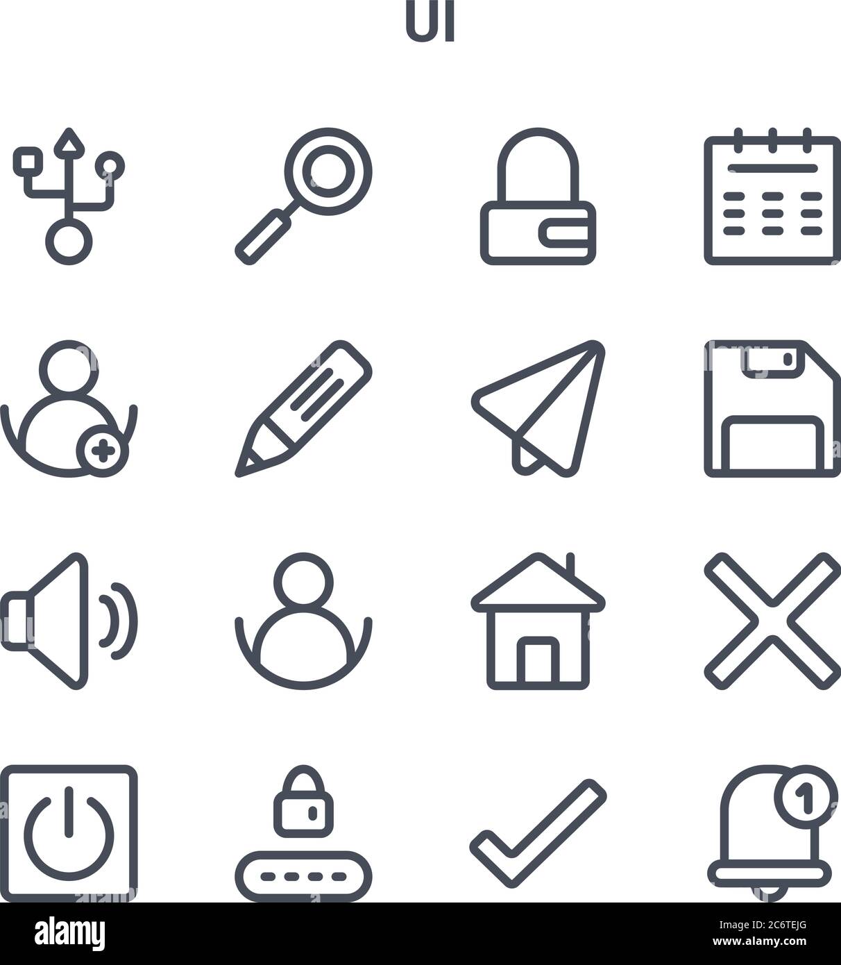 set of 16 ui concept vector line icons. 64x64 thin stroke icons such as ...