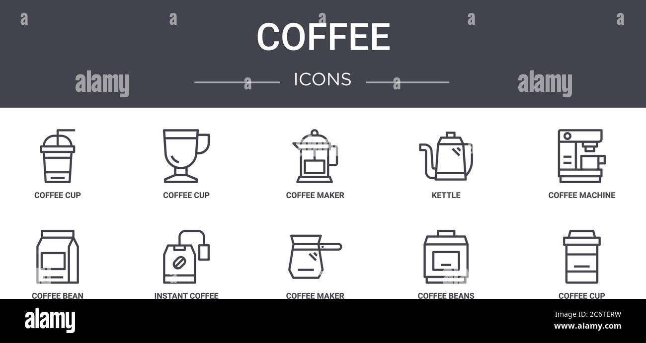 coffee concept line icons set. contains icons usable for web, logo, ui ...