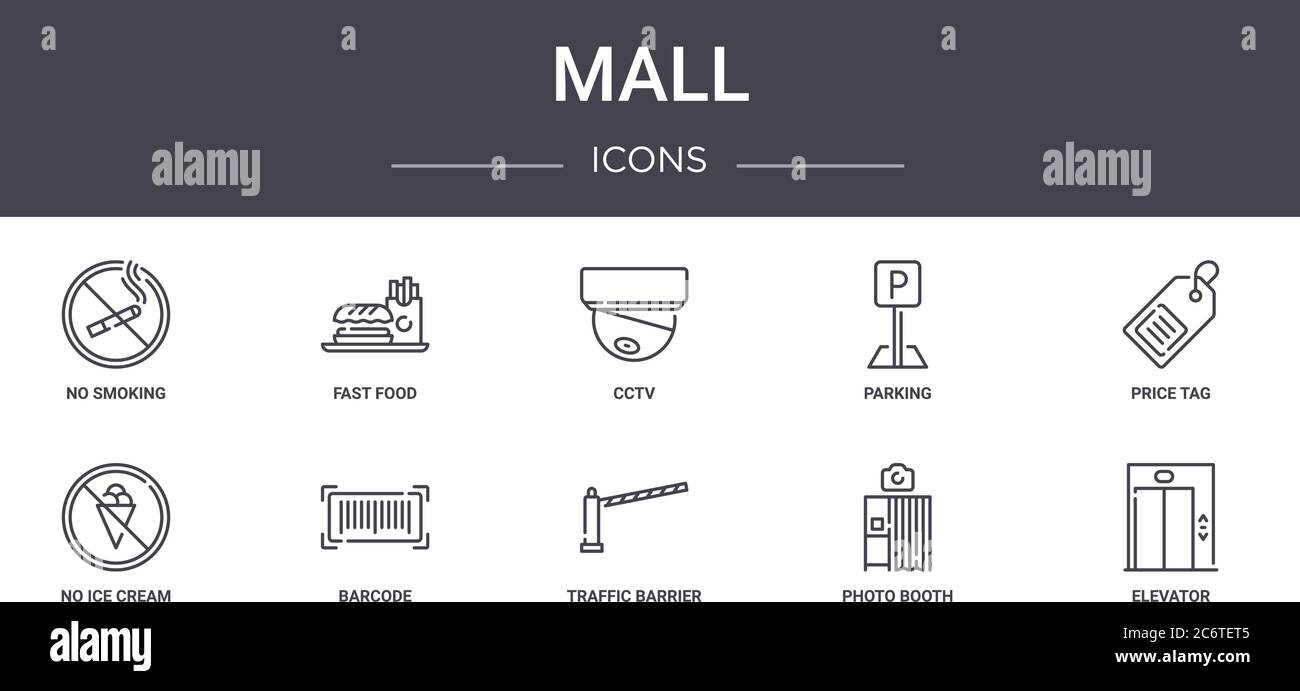 mall concept line icons set. contains icons usable for web, logo, ui/ux ...