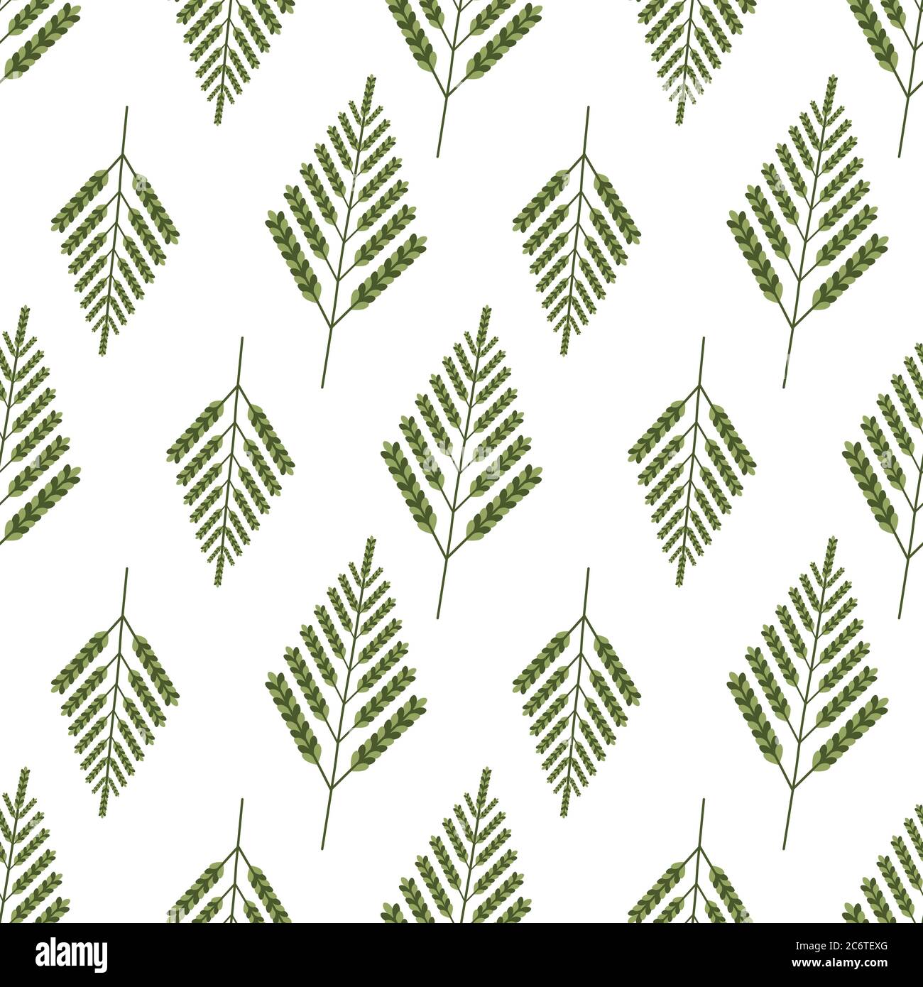 Retro seamless pattern with green fern leaf for wallpaper, fabric ...