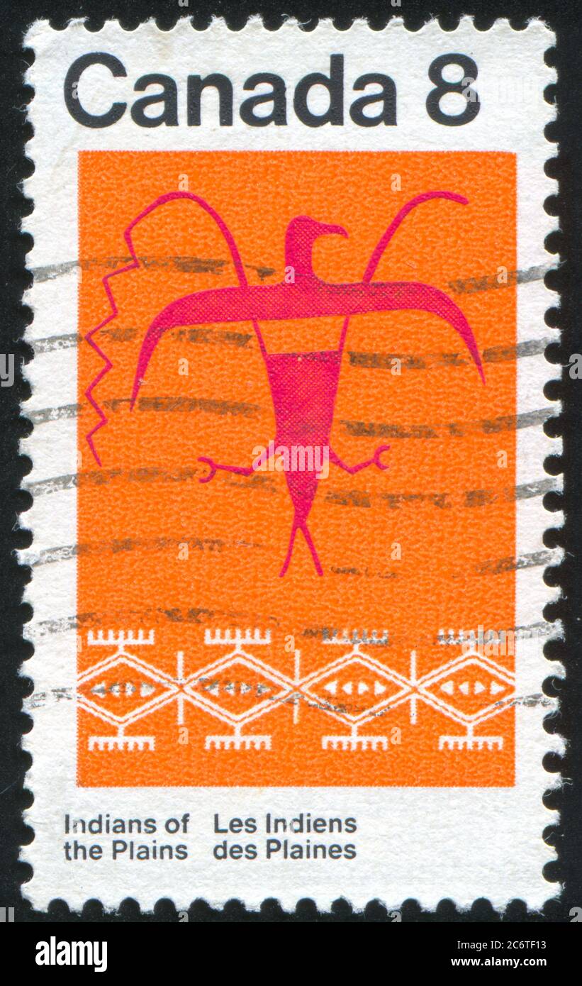 CANADA - CIRCA 1972: stamp printed by Canada, shows Thunderbird ...