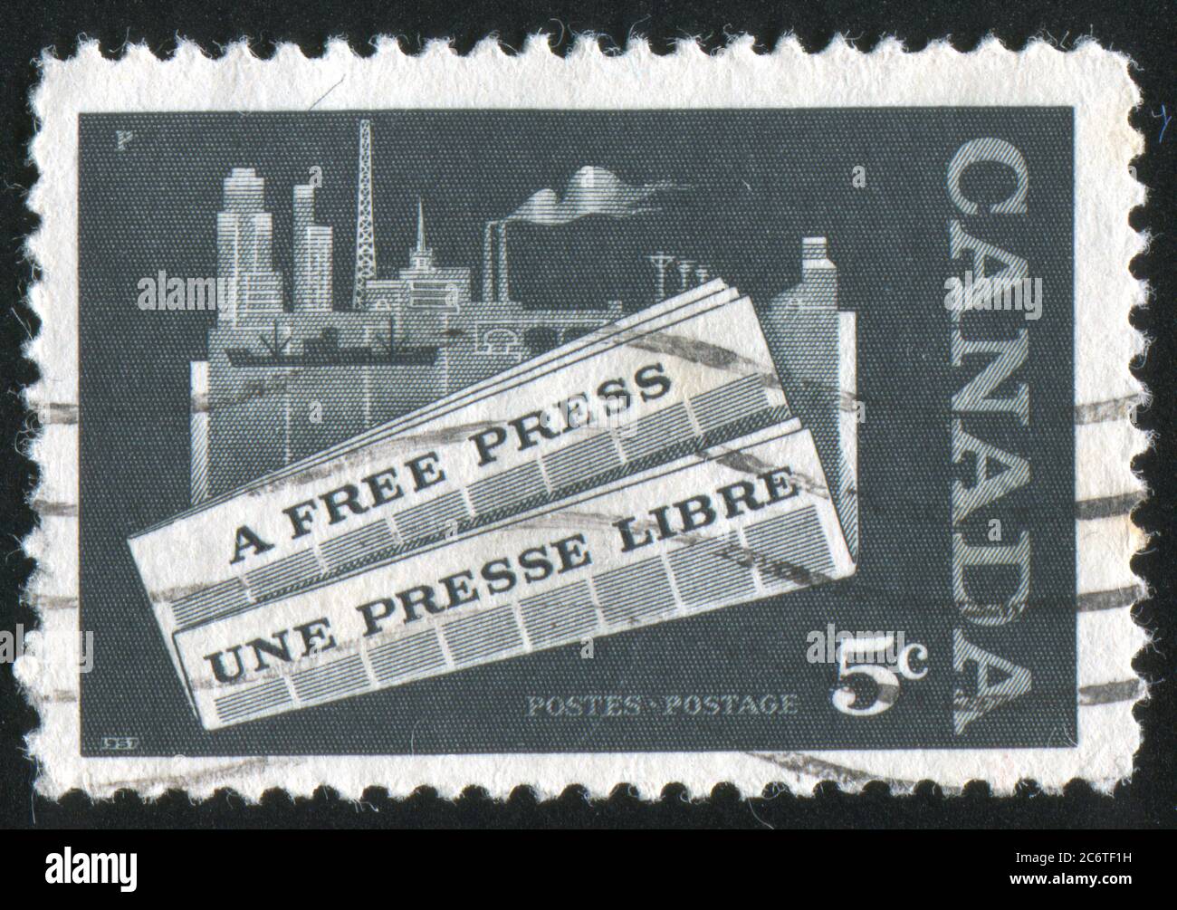 CANADA - CIRCA 1958: stamp printed by Canada, shows Newspapers and ...