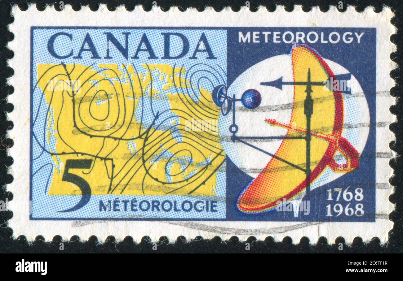 CANADA - CIRCA 1968: stamp printed by Canada, shows Weather Map and ...