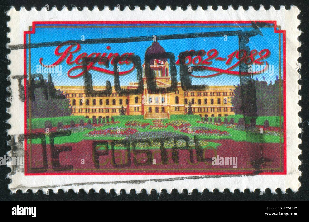 CANADA - CIRCA 1982: stamp printed by Canada, shows Regina Centenary ...