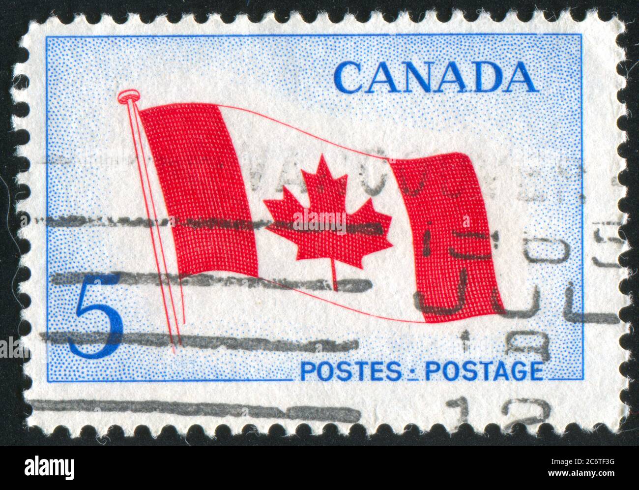 CANADA - CIRCA 1965: stamp printed by Canada, shows Canadas Maple Leaf ...