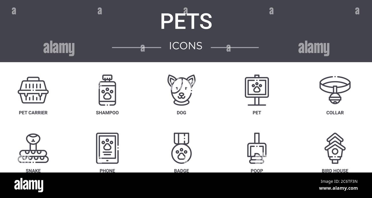 pets concept line icons set. contains icons usable for web, logo, ui/ux ...