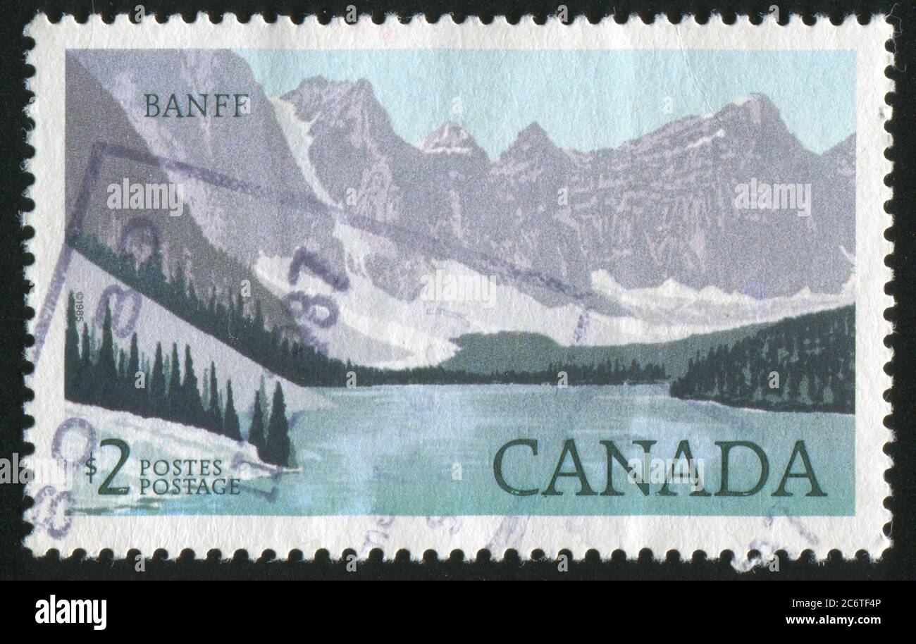 CANADA - CIRCA 1985: stamp printed by Canada, shows Banff, circa 1985 ...