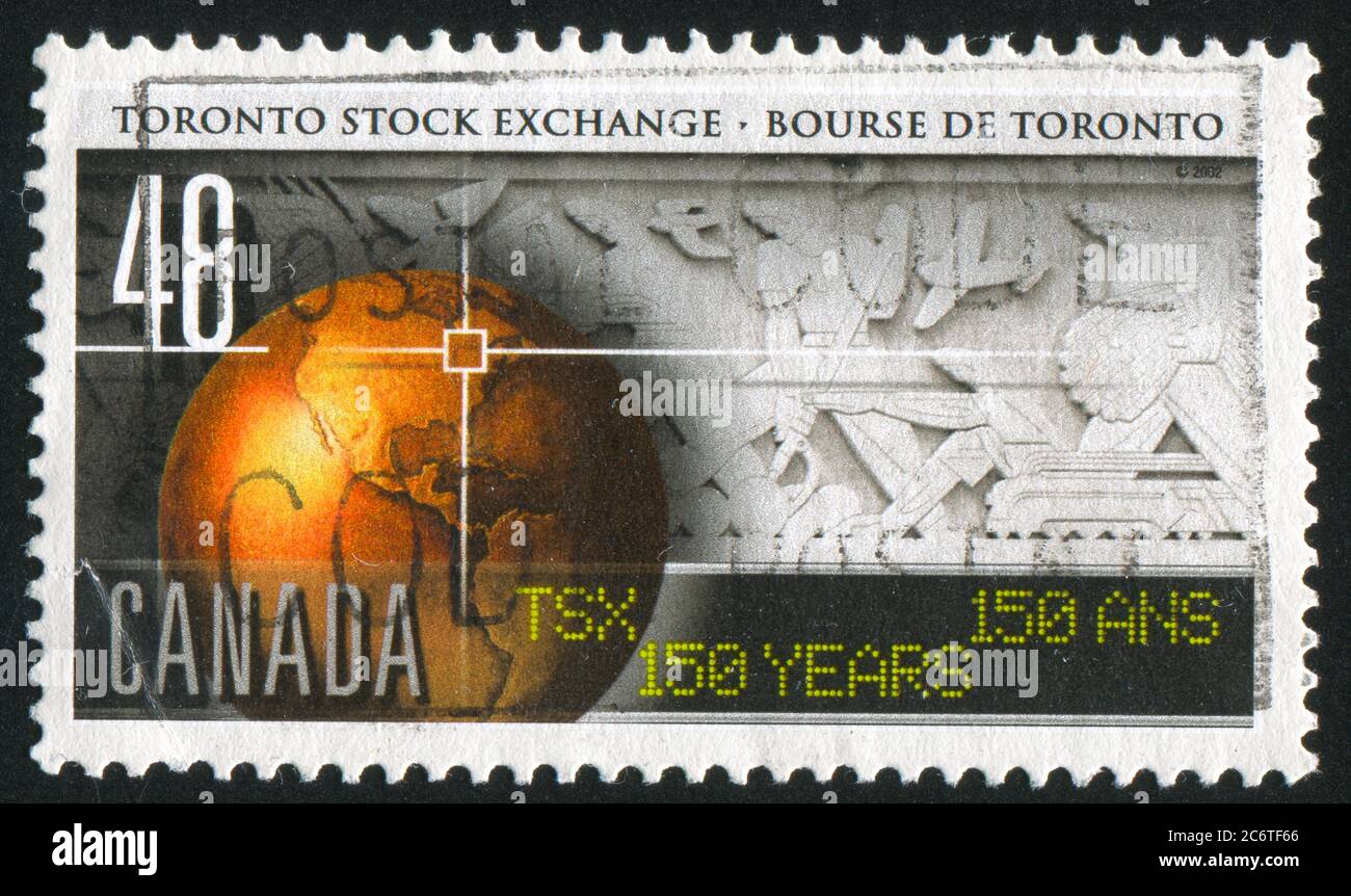 CANADA - CIRCA 2002: stamp printed by Canada, shows Toronto Stock ...