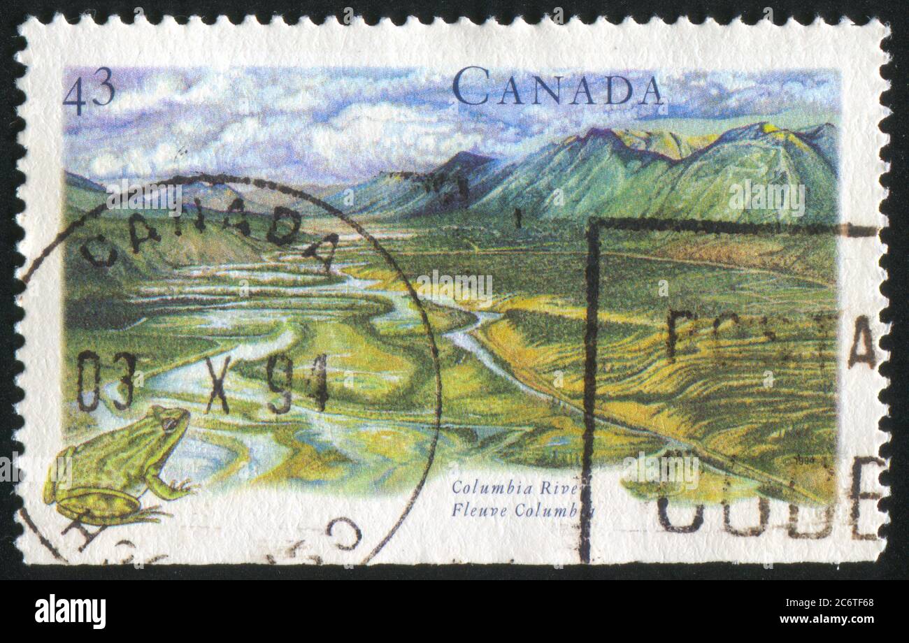 CANADA - CIRCA 1994: stamp printed by Canada, shows Columbia River ...