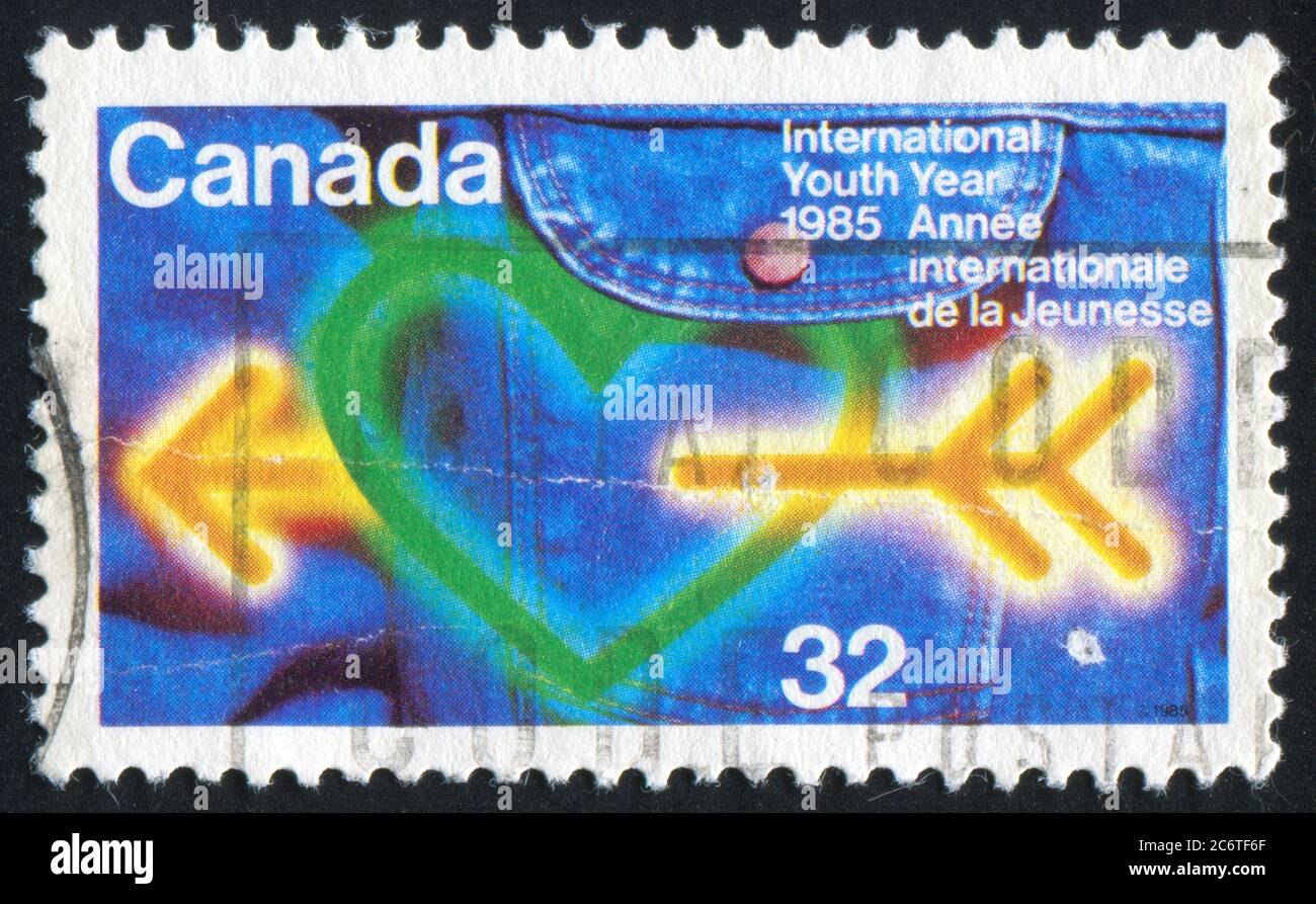 CANADA - CIRCA 1985: stamp printed by Canada, shows International Youth ...