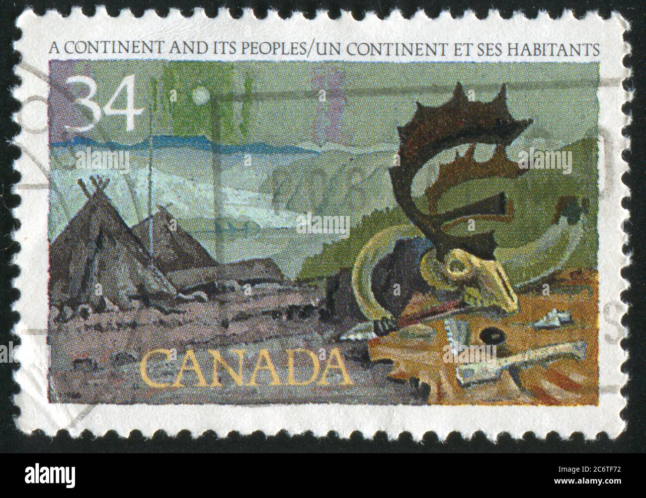 CANADA - CIRCA 1986: stamp printed by Canada, shows Exploration of ...