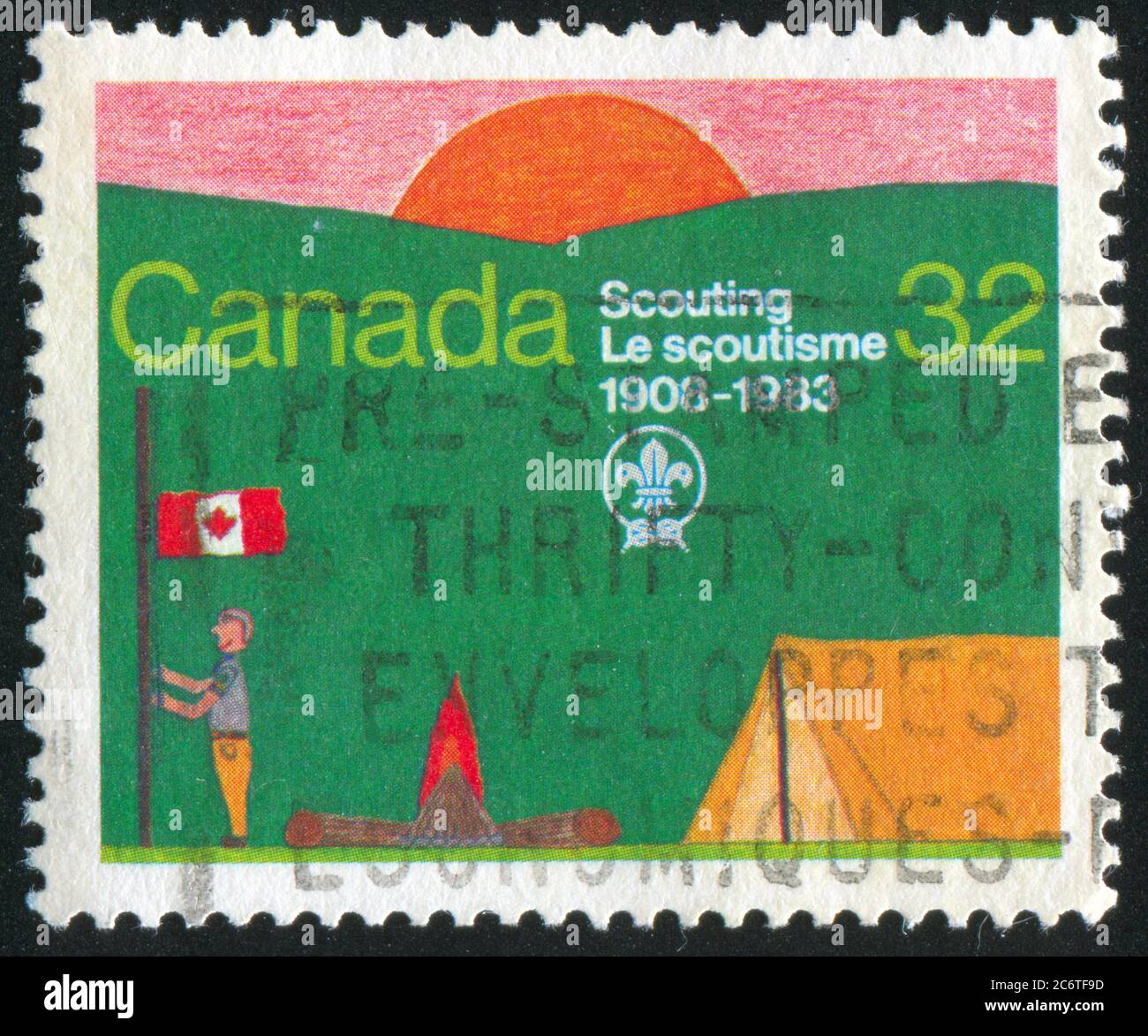 CANADA - CIRCA 1983: stamp printed by Canada, shows Scouting Year ...