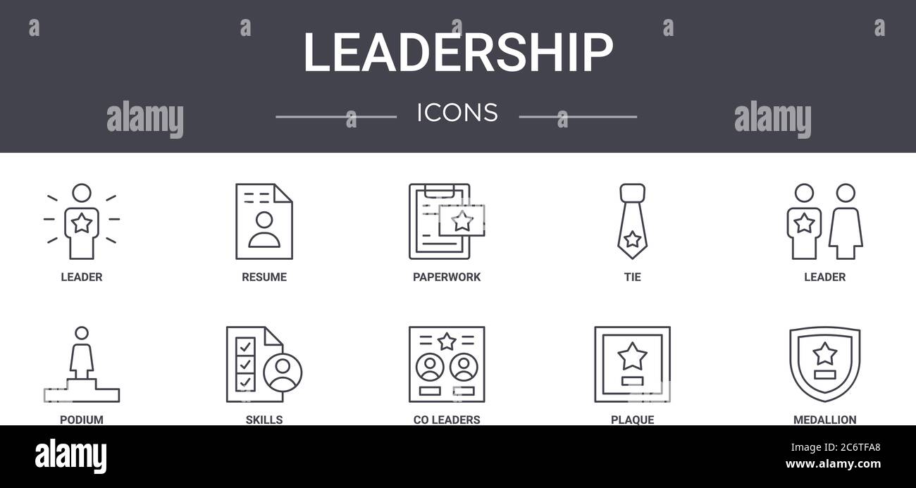 leadership concept line icons set. contains icons usable for web, logo ...