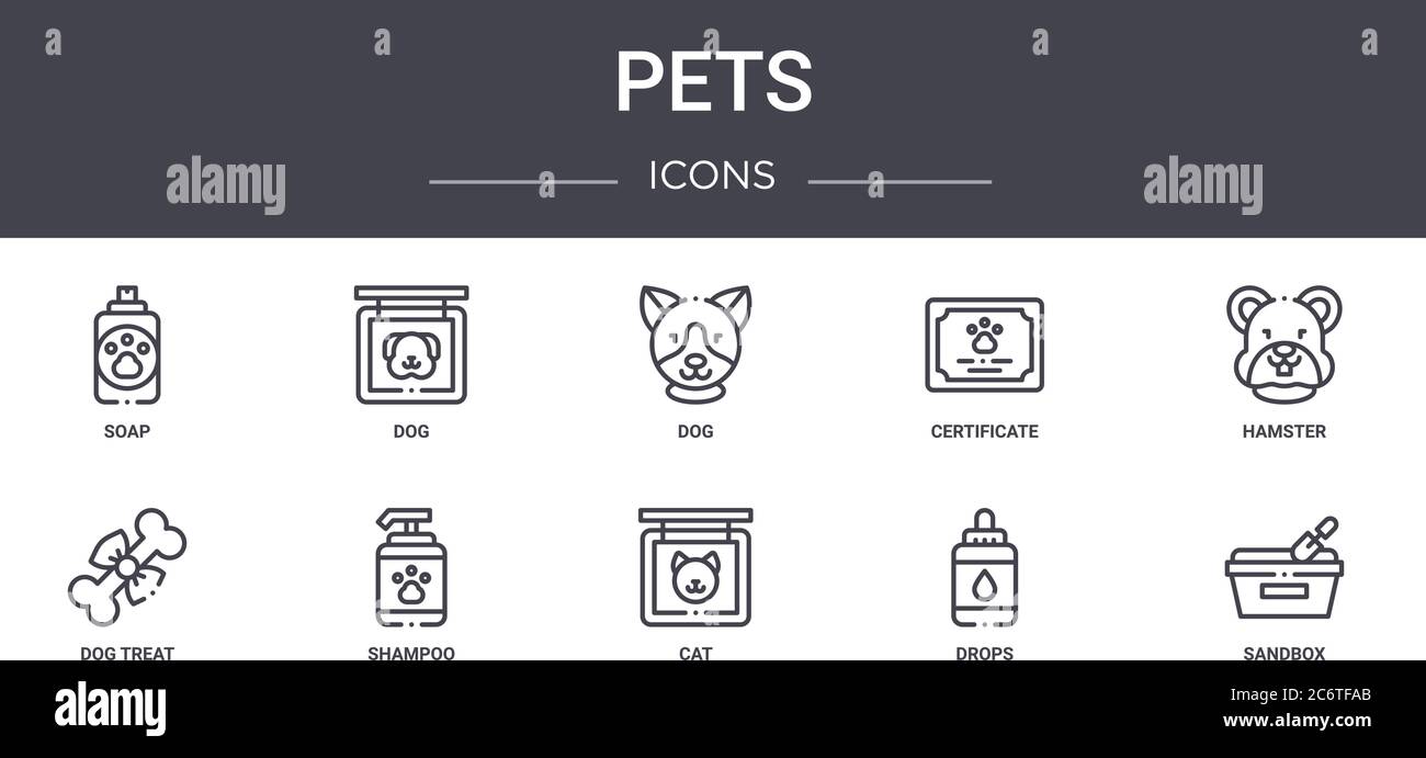 pets concept line icons set. contains icons usable for web, logo, ui/ux ...