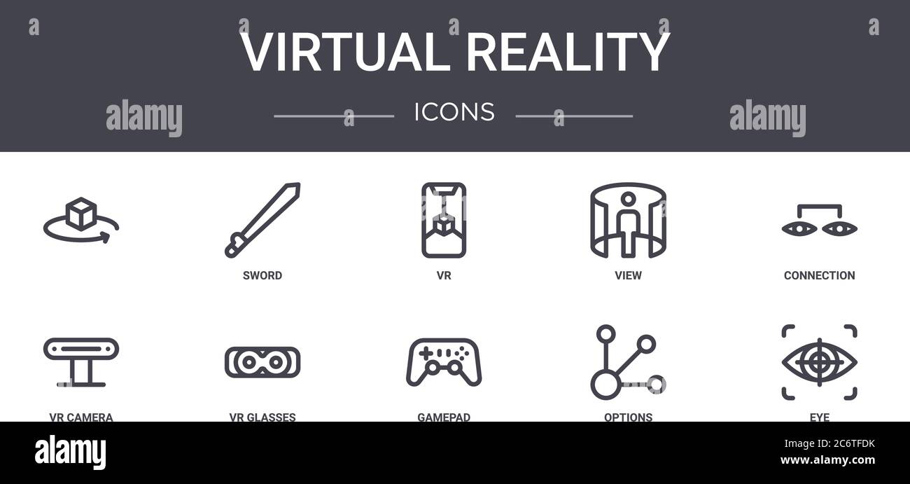virtual reality concept line icons set. contains icons usable for web ...