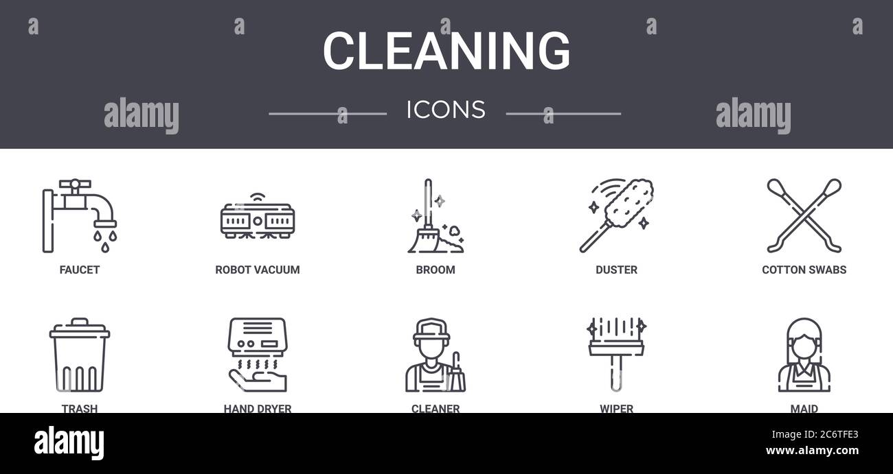 cleaning concept line icons set. contains icons usable for web, logo ...