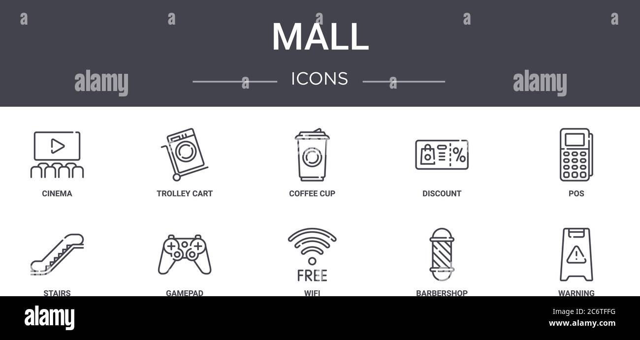 mall concept line icons set. contains icons usable for web, logo, ui/ux ...