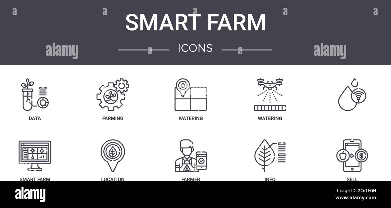 smart farm concept line icons set. contains icons usable for web, logo ...