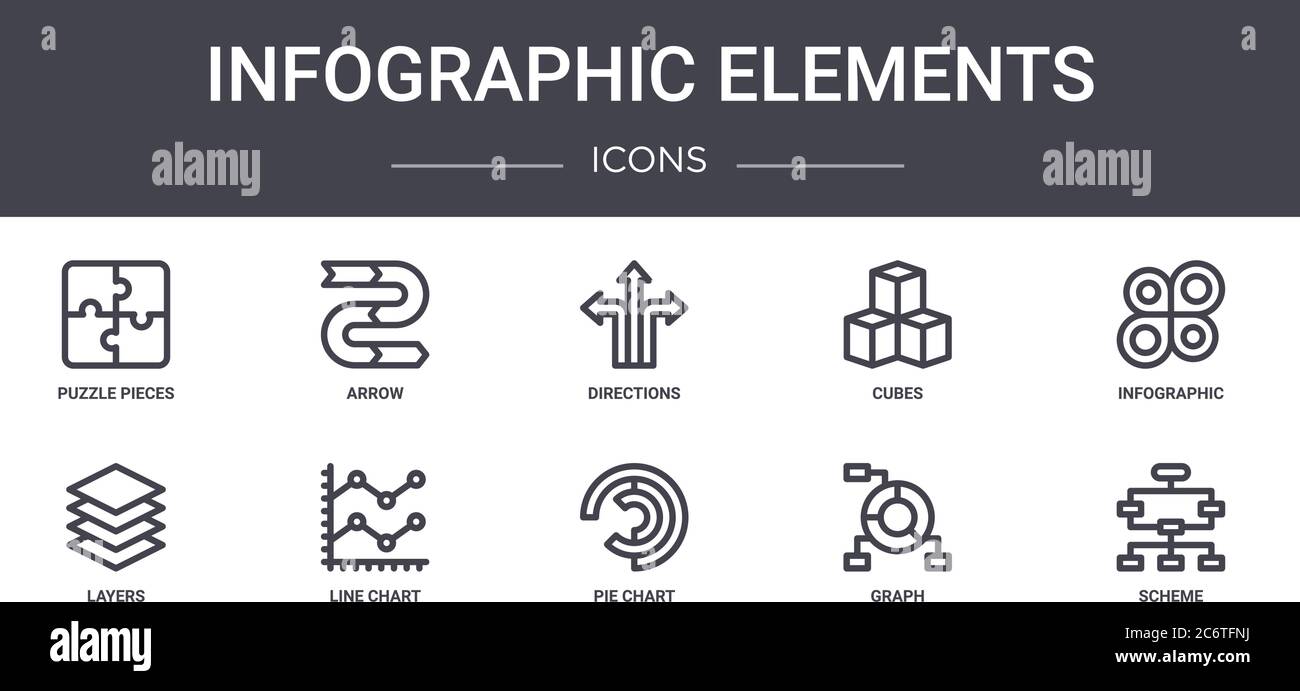 infographic elements concept line icons set. contains icons usable for ...