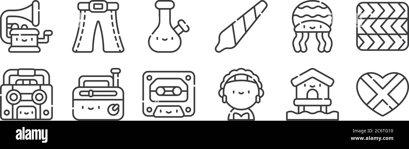 12 set of linear reggae icons. thin outline icons such as jamaica ...
