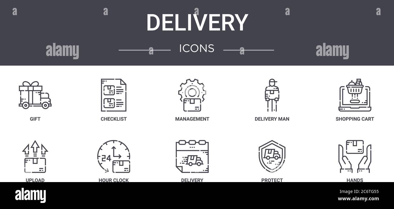 delivery concept line icons set. contains icons usable for web, logo ...