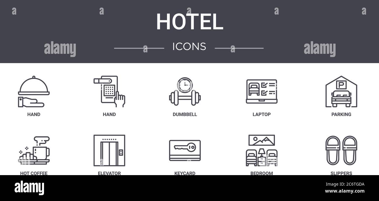 hotel concept line icons set. contains icons usable for web, logo, ui ...