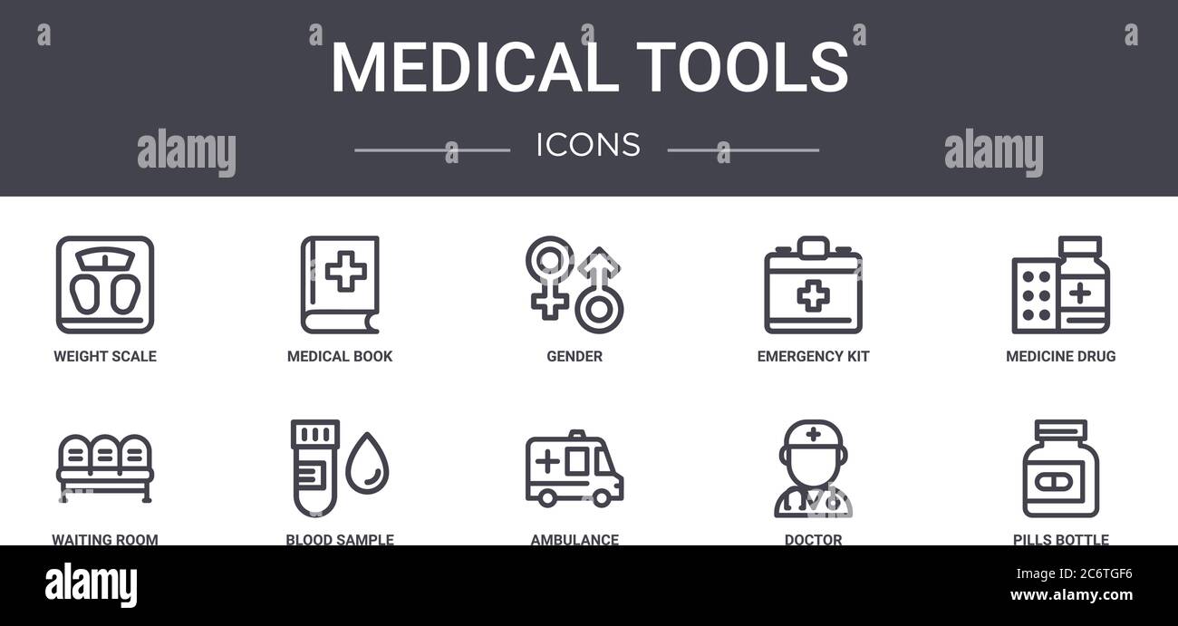 medical tools concept line icons set. contains icons usable for web ...